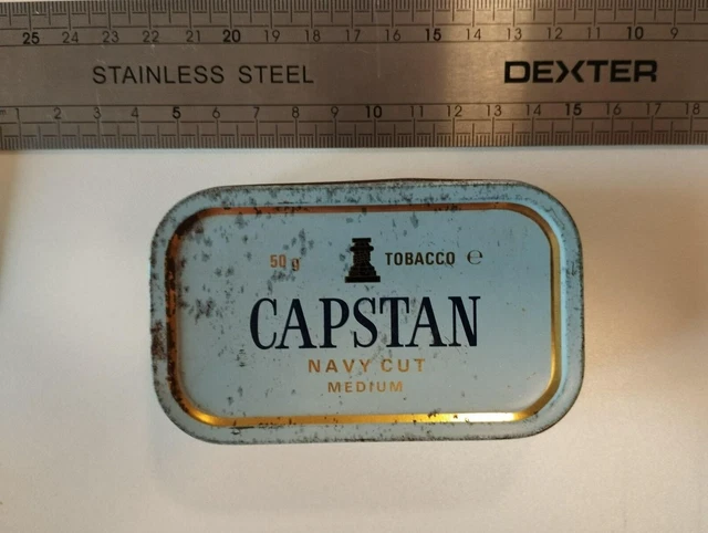 BOITE DE TABAC capstan navy cut bleu 50g, oxydée, ouverte et pleine EUR 15,00 - PicClick FR